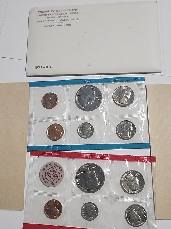 1971 Uncirculated Coin Set U.S Mint Original Government Packaging OGP ...