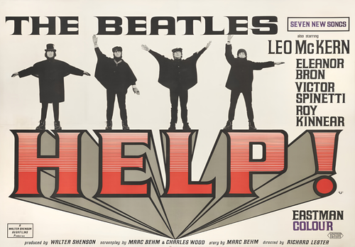 The Beatles HELP ! Affiche 1965 Classic Pop Film Wall Art... | eBay