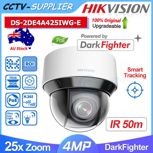 Hikvision Auto Tracking 4MP Darkfighter DS-2DE4A425IWG-E 25x PTZ PoE IP ...