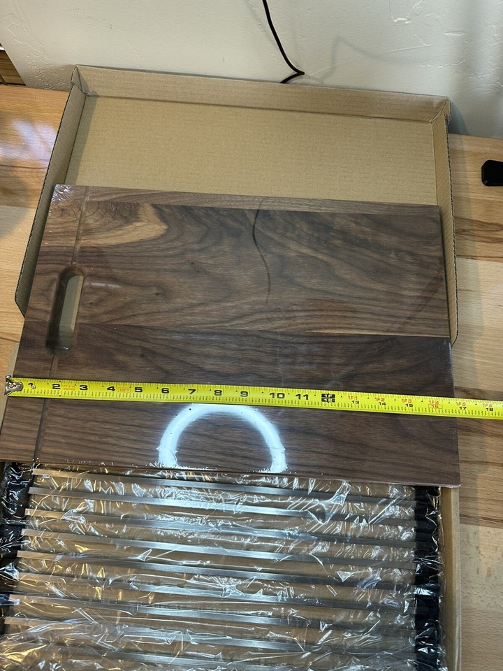 Solid Wood Cutting Board With Rolling Grid For Ledge Sink New In Box ...