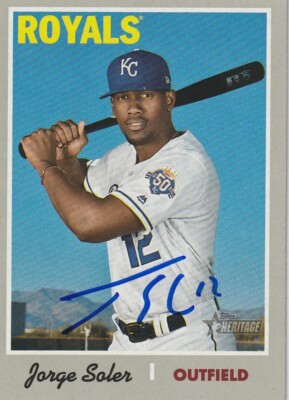 JORGE SOLER KANSAS CITY ROYALS SIGNED 2019 TOPPS HERITAGE CARD #165 | eBay