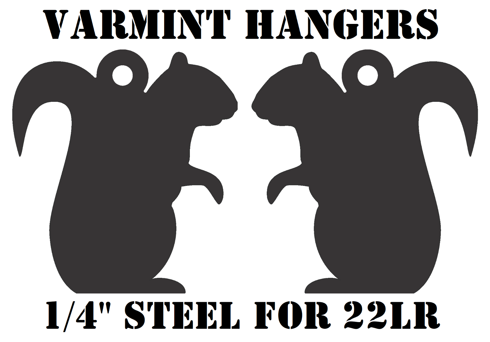 1/4" 22LR Steel Shooting Targets 2pc Squirrel Varmint/Animal Silhouette ...