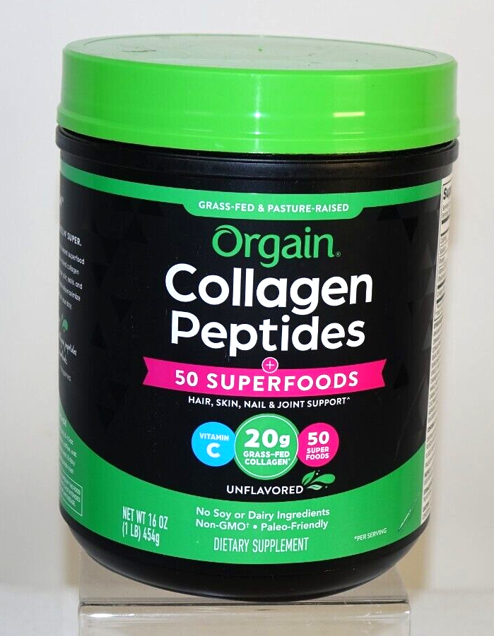 Orgain Collagen Peptides Grass Fed & Pasture Raised Unflavored - 1 lb ...