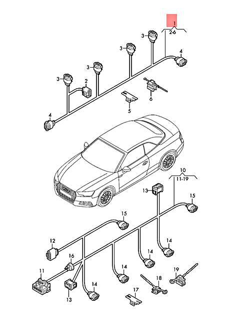Genuine AUDI A5 S5 Cabriolet Coupe Sportback wiring set for bumper ...
