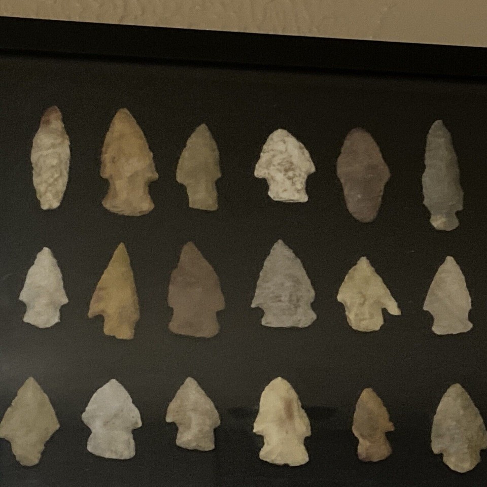 RARE 33 American Arrowheads Artifact Type Set framed collection Lot | eBay