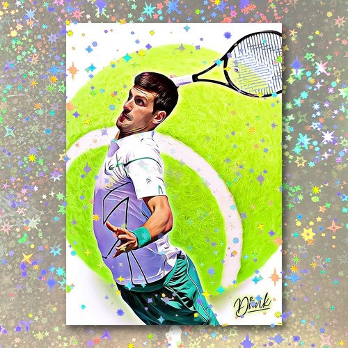 Novak Djokovic Holographic Smash Ball Sketch Card Limited 1/5 Dr. Dunk ...