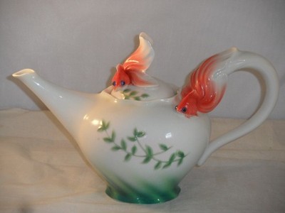 Rare Franz 3D Goldfish Teapot FZ00442 Discontinued 2004 24.5cm 9 5/8 ...