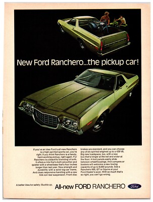 Vintage 1971 Ford Ranchero Pickup Truck *429 V8* - Original Print Ad ...