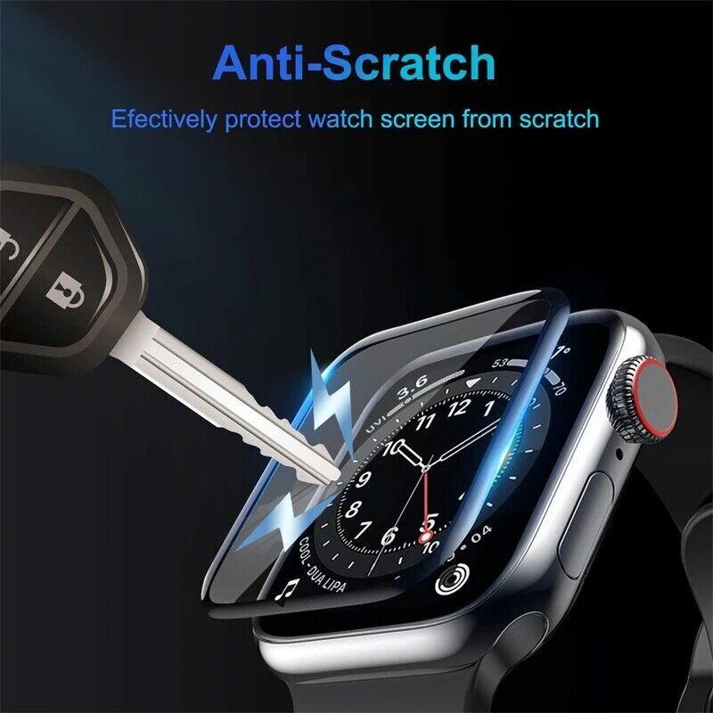 For Apple Watch Series 7/8/9 41/45mm Full Cover Screen Protector TPU ...