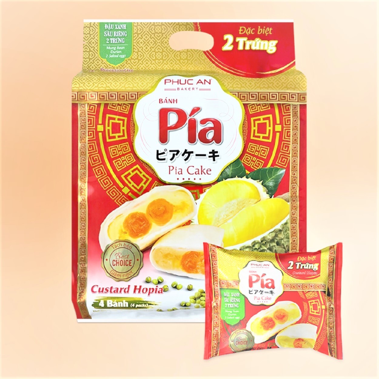 Banh Pia Phuc An-Custard Hopia Cake 2 Salted Egg Yolk Mung Bean ...