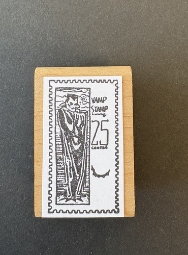 RBBB Vamp Stamp Vampire Quirky Faux Postage Postoid Rubber Stamp *Read ...