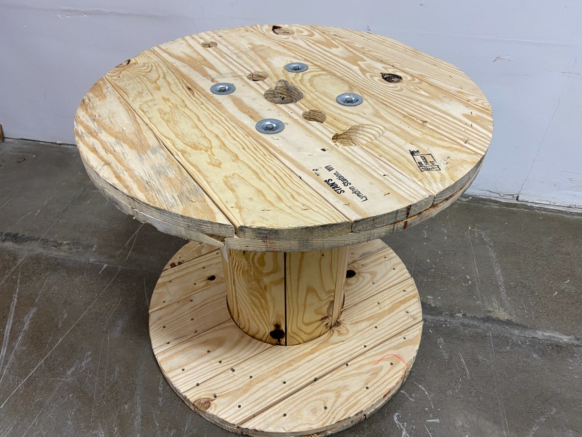 Wooden Spool Furniture Repurposed Wooden Cable Spool DIY Inspired