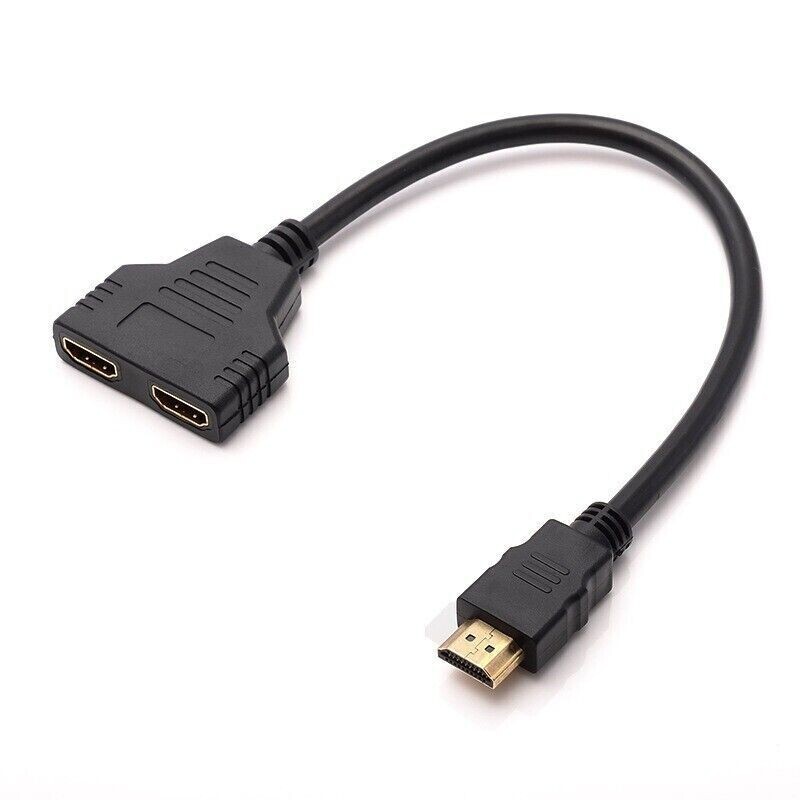 HDMI Port Male to Female 1 Input 2 Output Splitter Cable Adapter ...