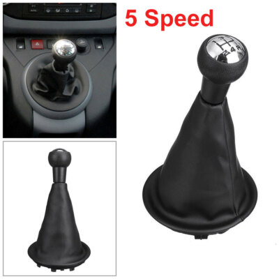 5Speed Car Shift Knob Gear Stick & Gaiter Cover For Peugeot Citroen ...