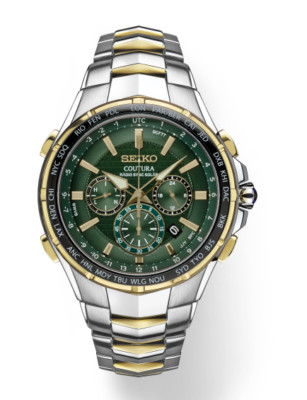 Seiko Coutura Radio Sync Solar Chronograph Green Dial and Bracelet ...