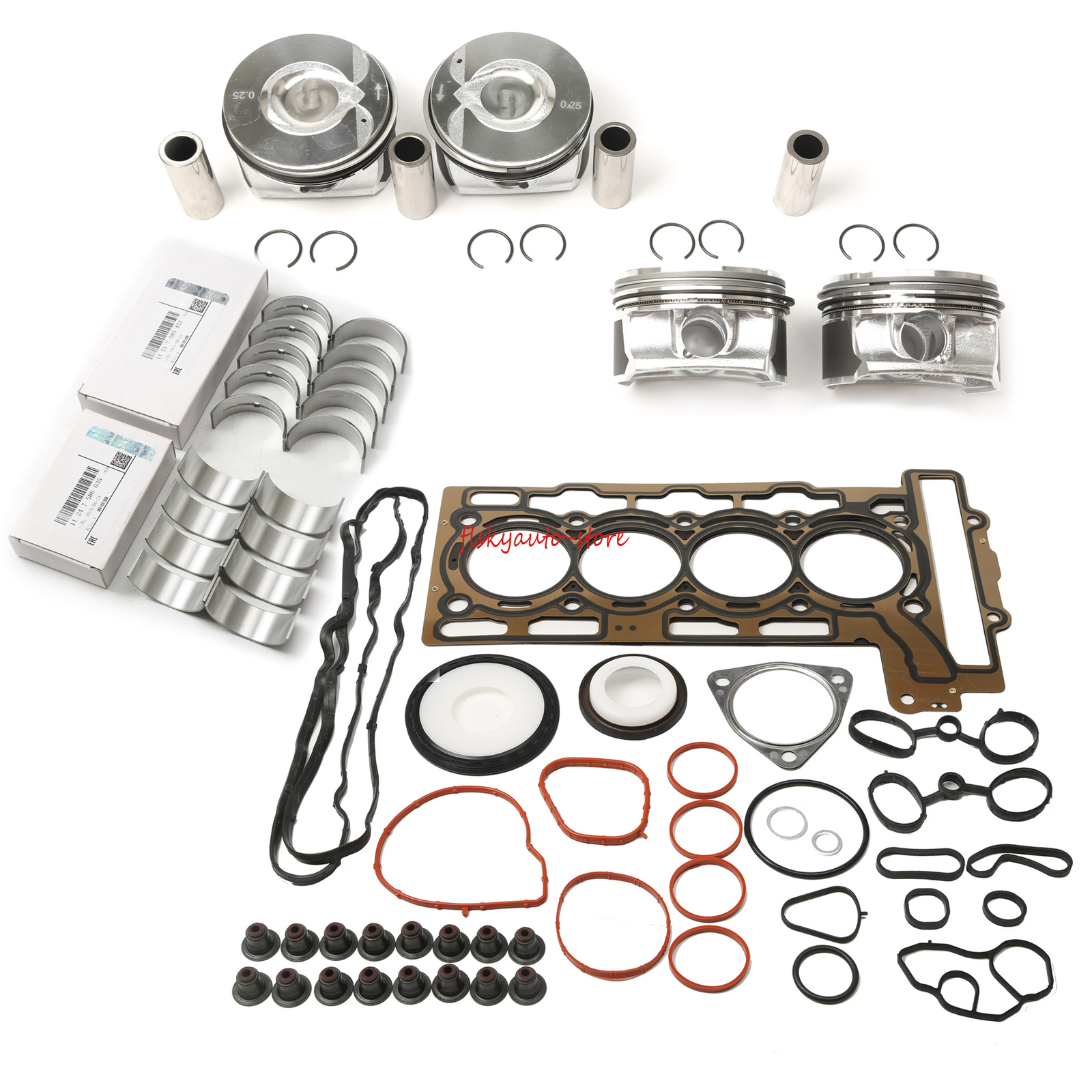 Pistons Rings Set w/ Gaskets Bearings 77mm Fit For MINI N14 N18 1.6L ...