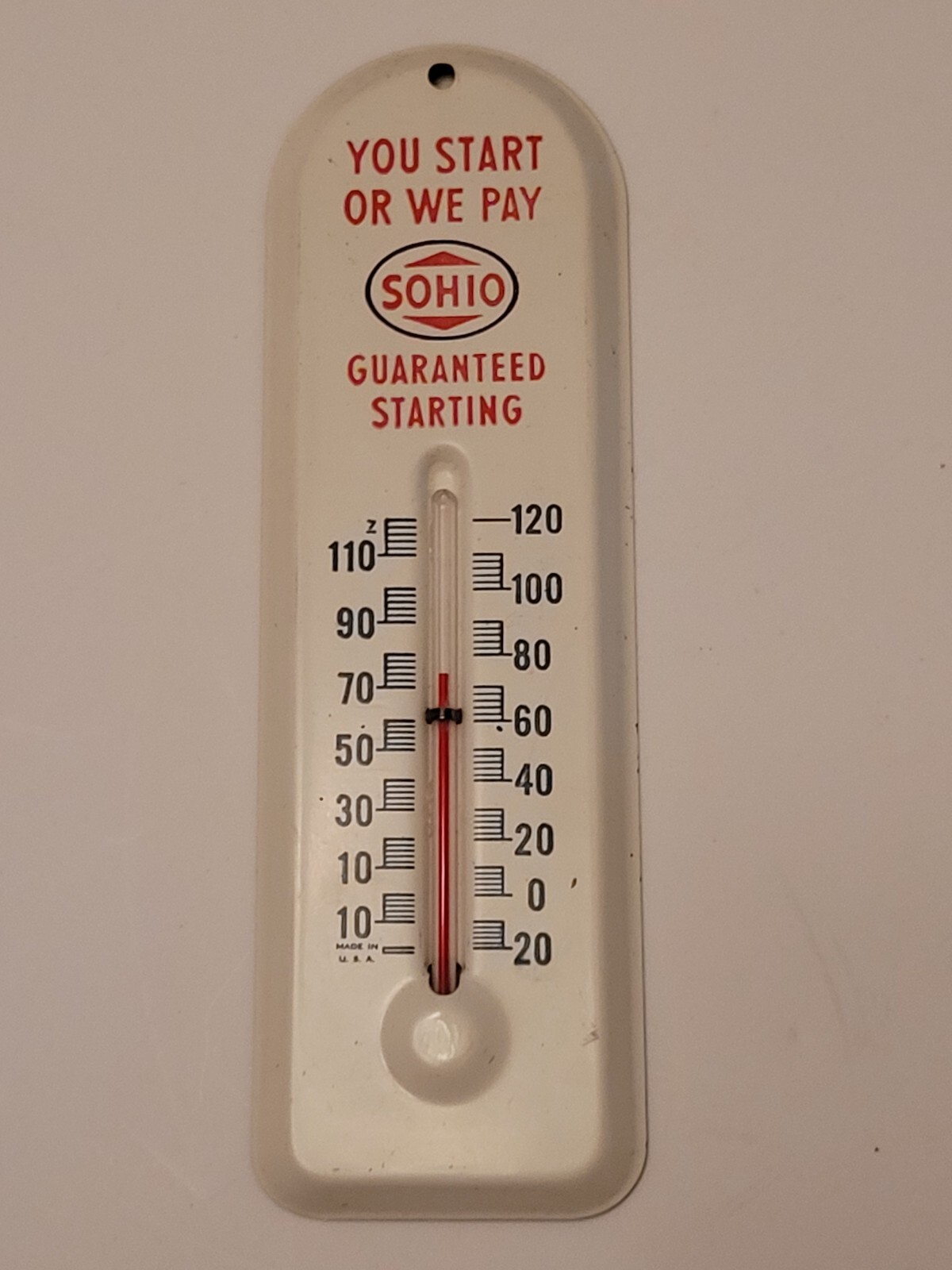 Vintage Sohio Oil Thermometer with Mobil Handy Oil Bracket & Original ...