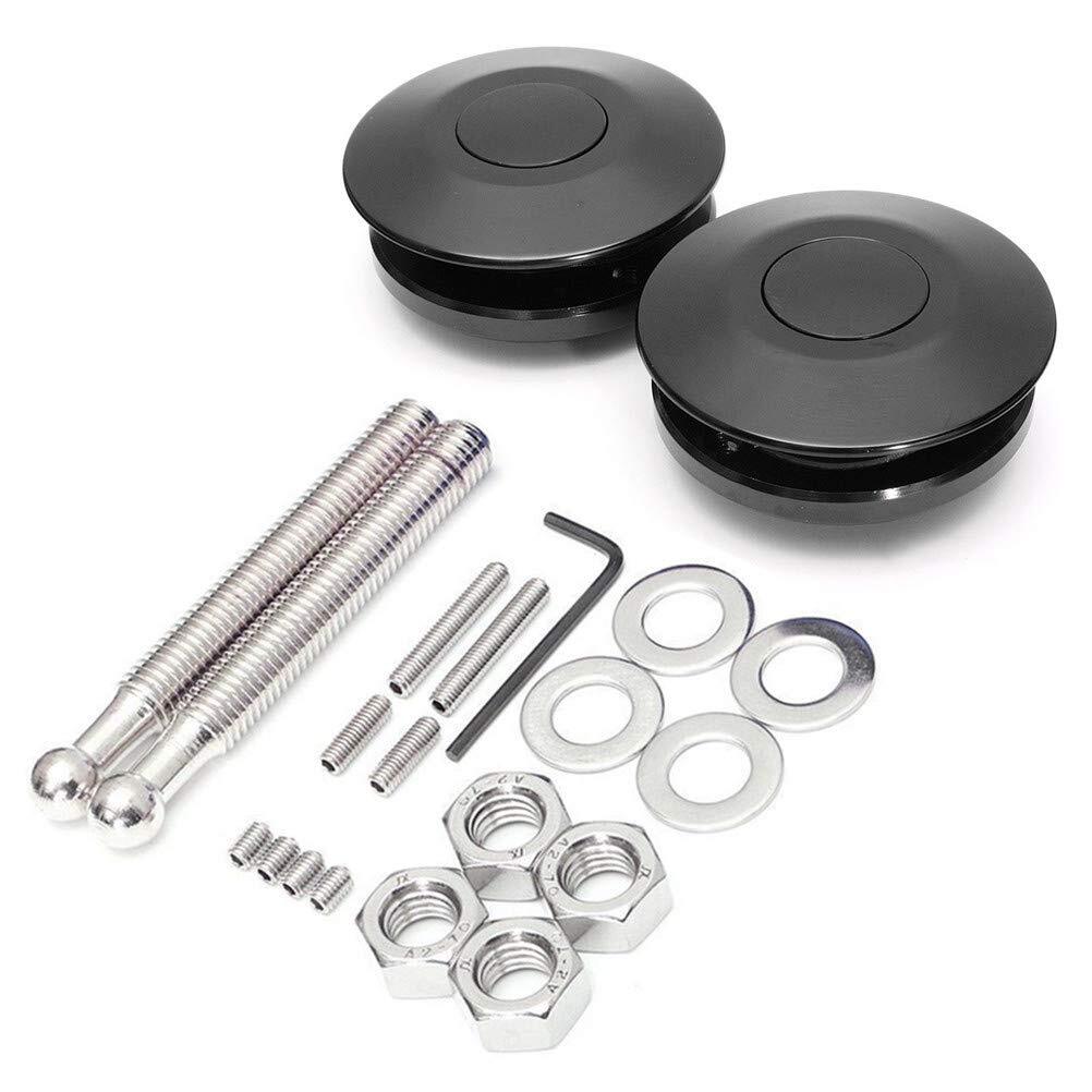 2 Pack Quick Latch Hood Pins Black 2.44in Push Button Universal Lock ...