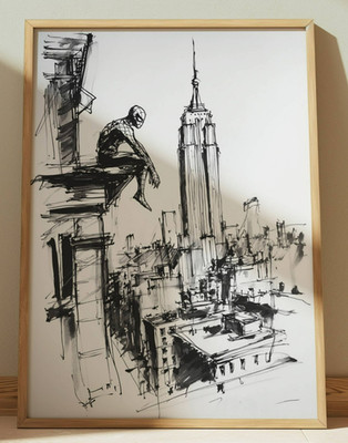 SPIDER-MAN INK DRAWING PRINT SKETCH 8" x 10" SPIDER-MAN PRINT WALL ART ...