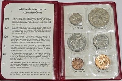 1981 Australia Uncirculated Coin Set in Red Royal Australian Mint ...