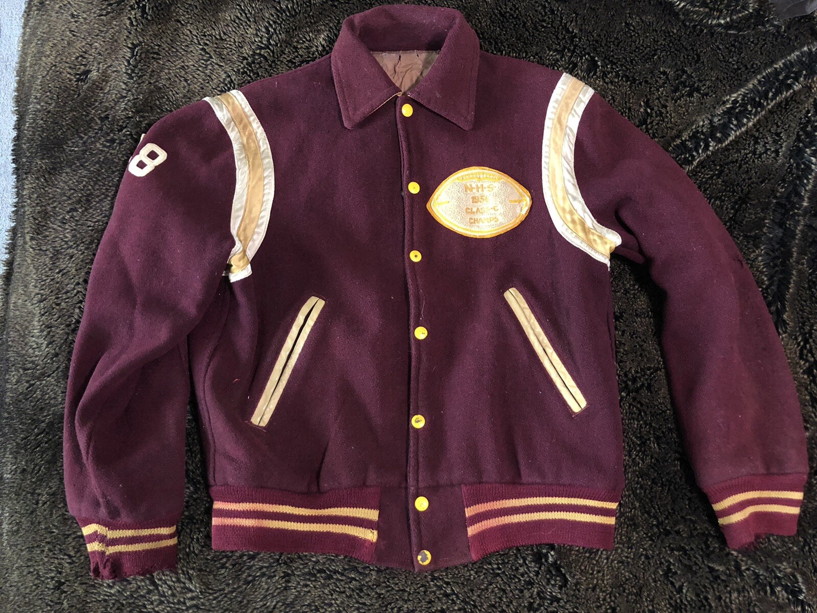 Unique Vintage 1956 Varsity Football Jacket Size M - Gem