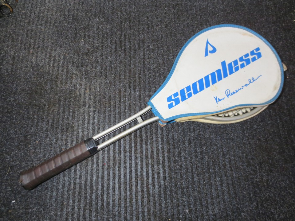SEAMLESS KEN ROSEWALL TENNIS RACQUET with Cover 4 5/8 Vintage | eBay