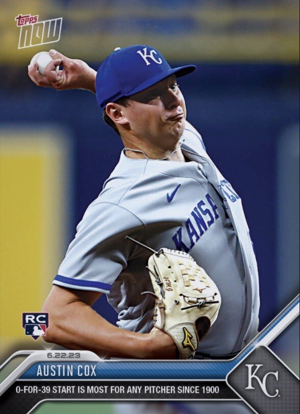 2023 Topps NOW MLB RC 0-39 Start Most Since 1900 6.22.23 AUSTIN COX ...