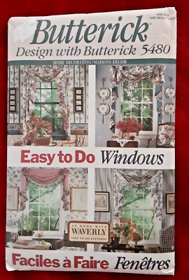 Vintage Butterick Pattern 5480 Window Treatments Swags Sewing Craft ...
