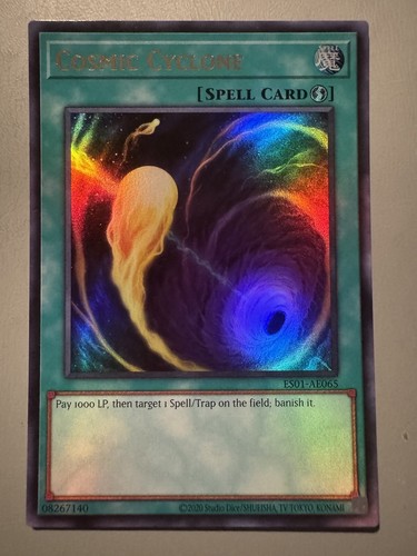YUGIOH COSMIC CYCLONE (SPELL) ASIA ENGLISH EDITION ES01-AE065 ULTRA ...