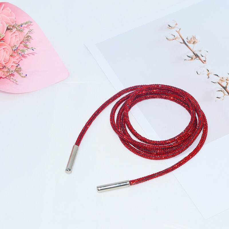 2pcs 4mm Glitter Rhinestone Shoe Laces Hoodie String Replacement ...