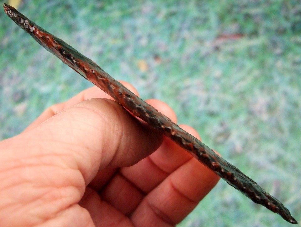 Super Fine 5 1/8 Nevada Mahogany Obsidian Elko Corner Notch Point COA ...