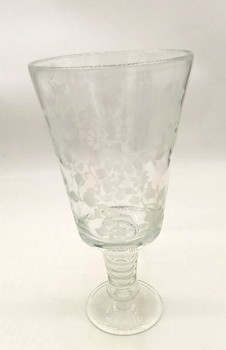 Vintage Fostoria Clear Elegant Crystal 13" Footed Vase Etched Floral ...