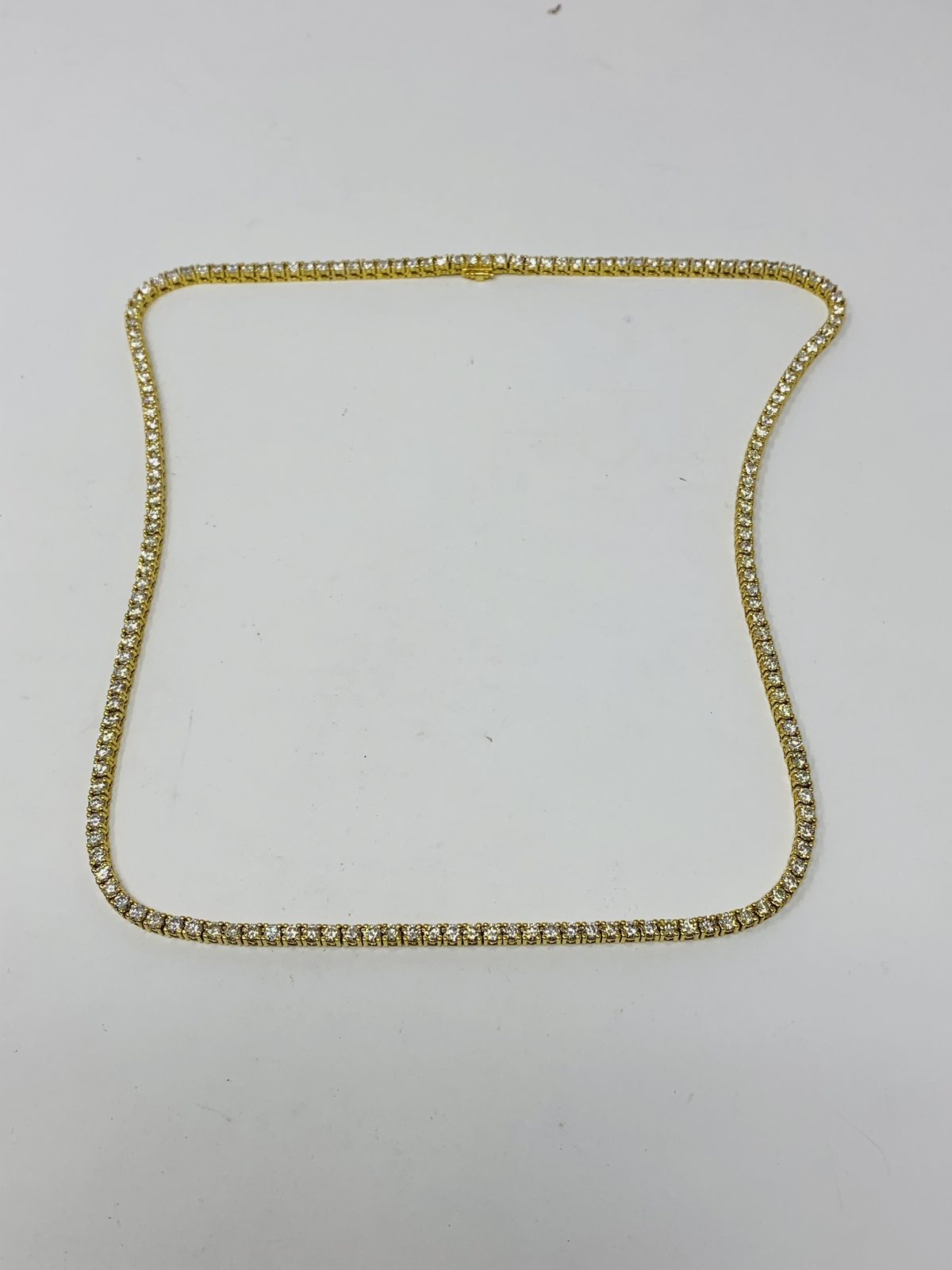 14K Yellow Gold 20CT Diamond Tennis Chain - Gem
