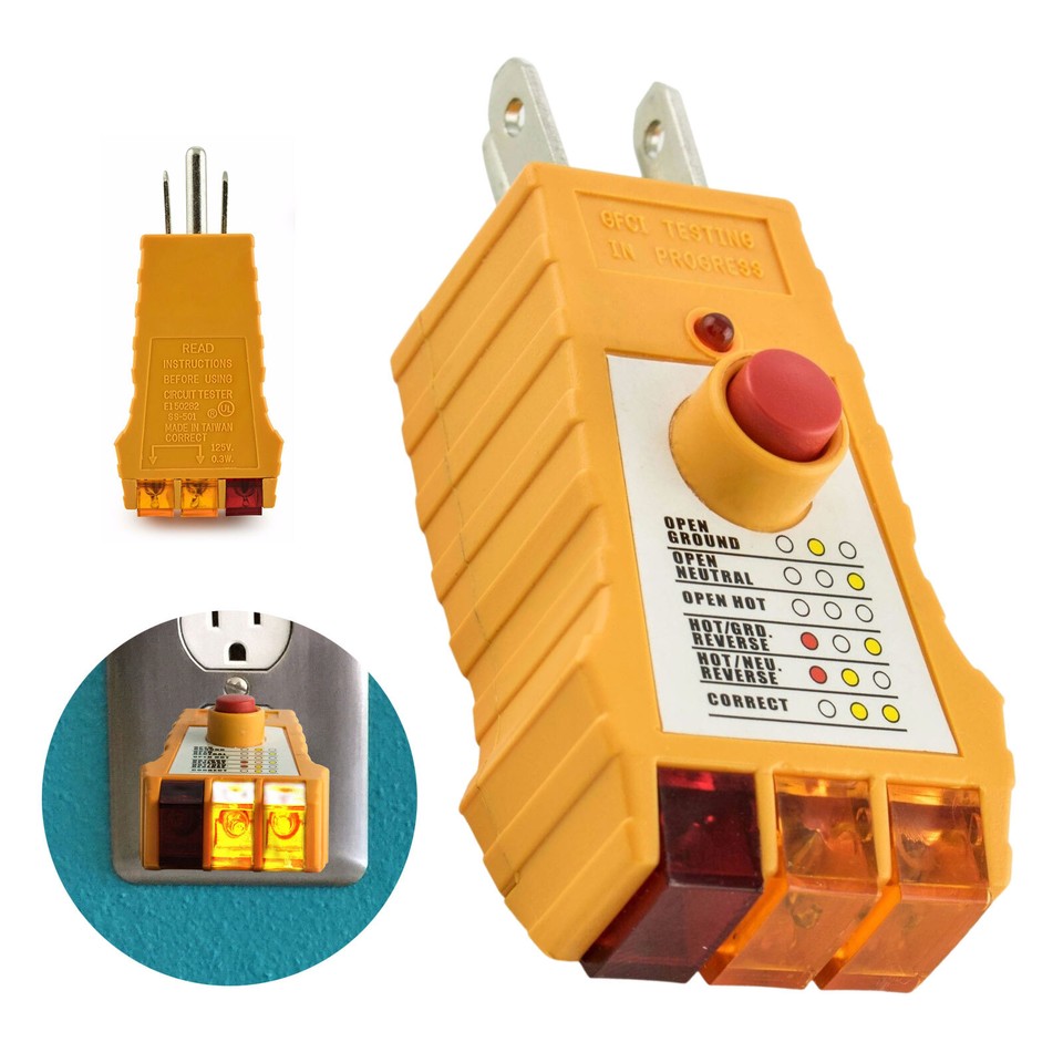 Socket Tester with GFCI check Receptacle Tester for Standard AC Outlets ...
