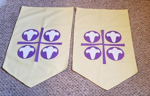 PAIR OF CHURCH PULPIT BANNERS PARAMENTS HAND CRAFTED EASTER LILIES ...