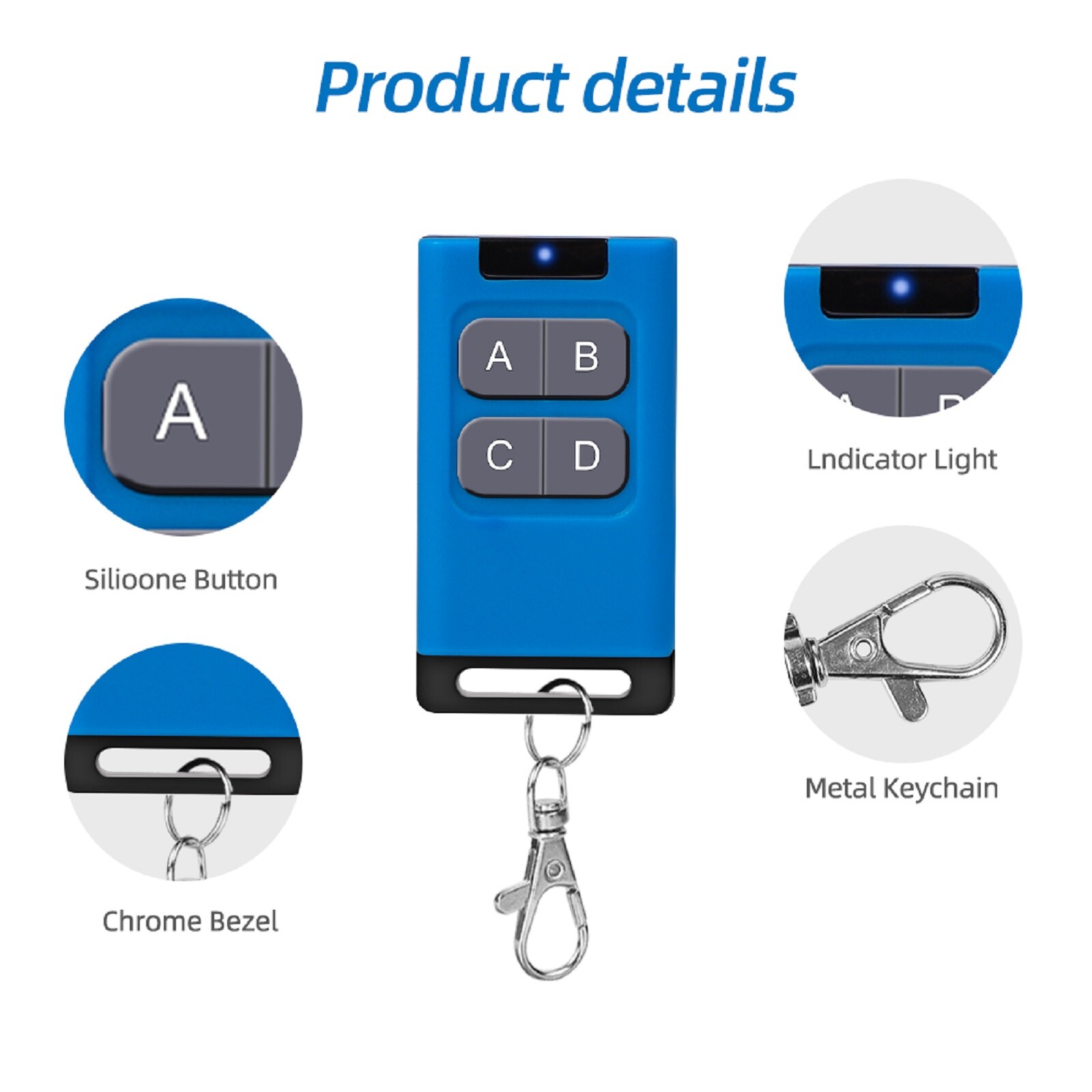 4-Button 433 315 330mhz RF Wireless Copy Remote Control Garage Door ...