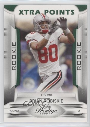 2009 Playoff Prestige Xtra Points Green /25 Brian Robiskie #116 Rookie ...