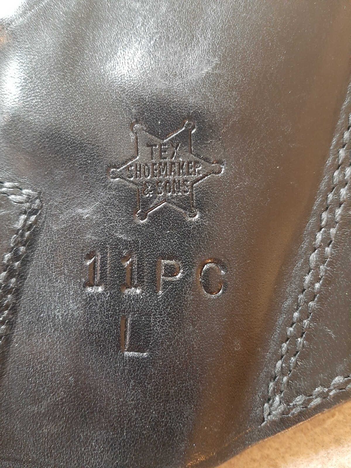 Vintage Black Leather Hand Gun Hip Holster TEX SHOEMAKER & Sons 11PC L ...