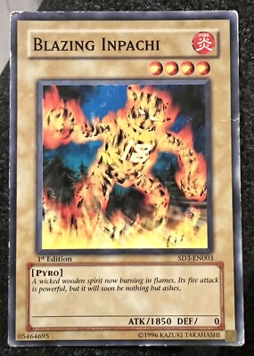 Yu-Gi-Oh! TCG 1st Edition Blazing Inpachi Structure Deck SD3-EN003 ...