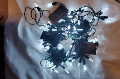 8 ft. 20-Light LED Cool White Battery Operated Light String Set of 4 ...