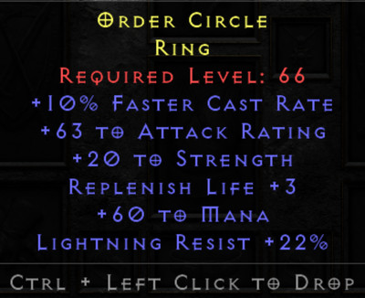 D2r rare ring fcr ring 10fcr 63ar 20str 3rep life 60mana 22lr--non ...