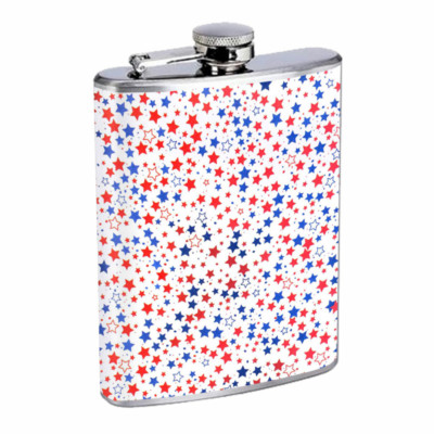 Patriotic Stars Em1 Flask 8oz Stainless Steel Hip Drinking Whiskey | eBay