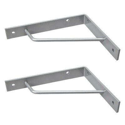Silver Shelf Brackets Strong Heavy Duty Strong Steel L Shaped 180mm L x ...
