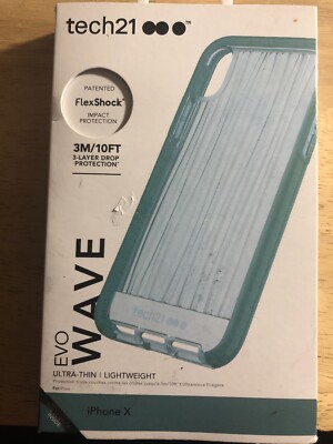 Authentic Tech21 Evo Wave Case Cover for iPhone X - Teal | eBay