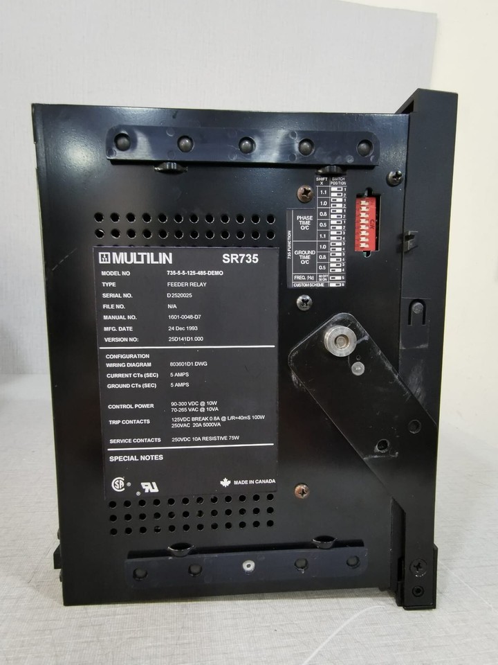 MULTILIN SR735 / 735-5-5-125-485-DEMO FEEDER RELAY VER. 25D141D1.000 ...