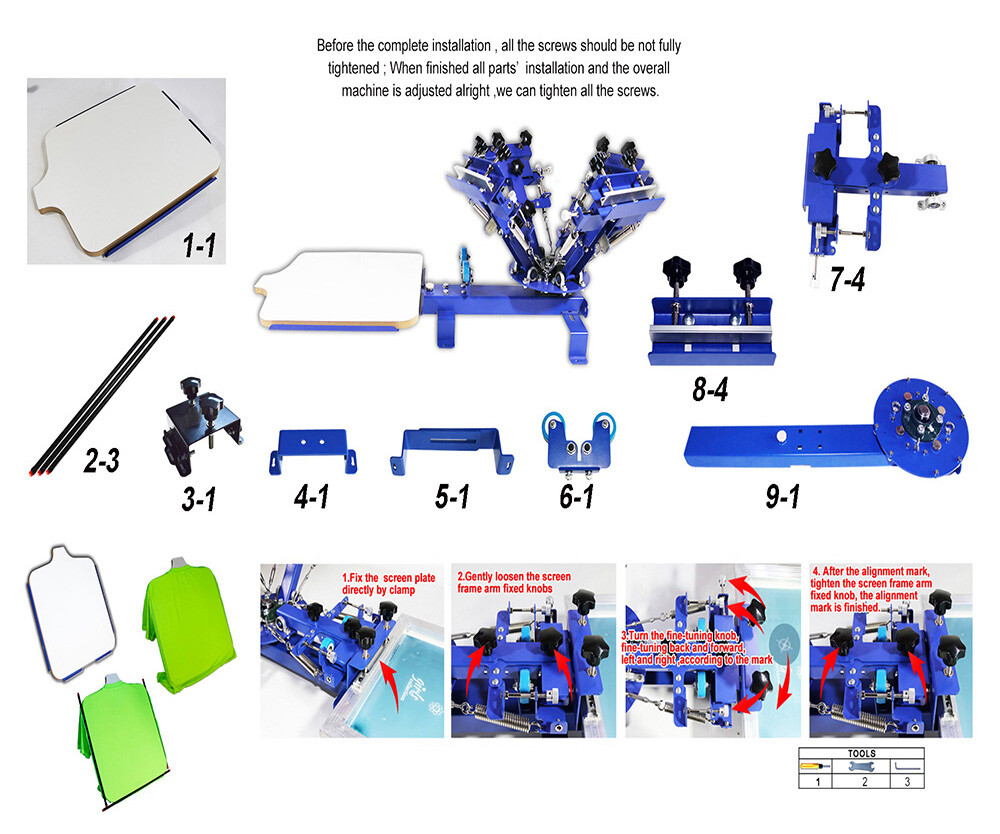 Desktop Micro-registration 4 Color 1 Station Overprinting Screen ...