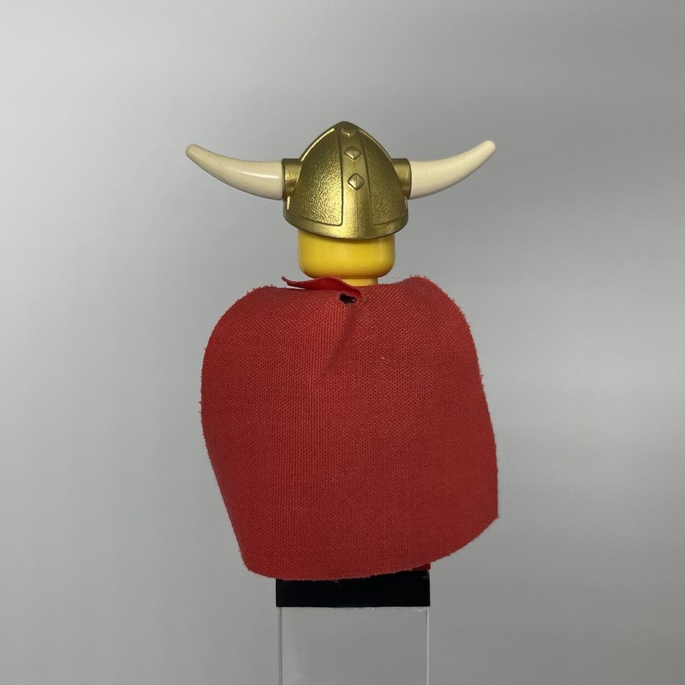 LEGO Viking King Minifigure Vik011 Warrior Gold Helmet Red Cape From ...