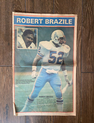 ROBERT BRAZILE- HOUSTON OILERS - HOUSTON POST NEWSPAPER POSTER-10/14 ...