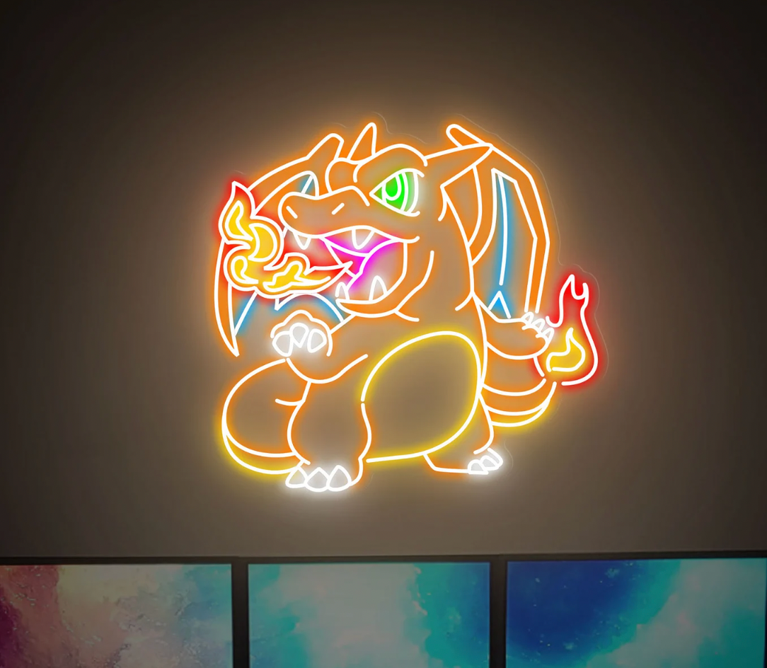 ANIME CHARIZARD LED LIGHT NEON SIGN CREATIVE Wall ART HOME DECOR GIFT ...