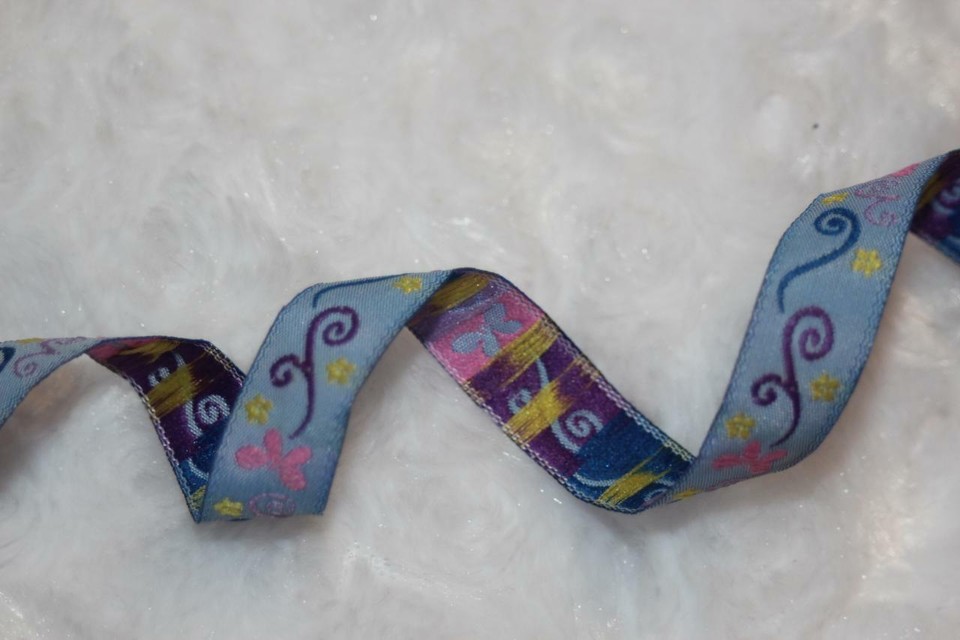 10 yards periwinkle yellow pink woven jacquard sewing trim ribbon 1/2 ...